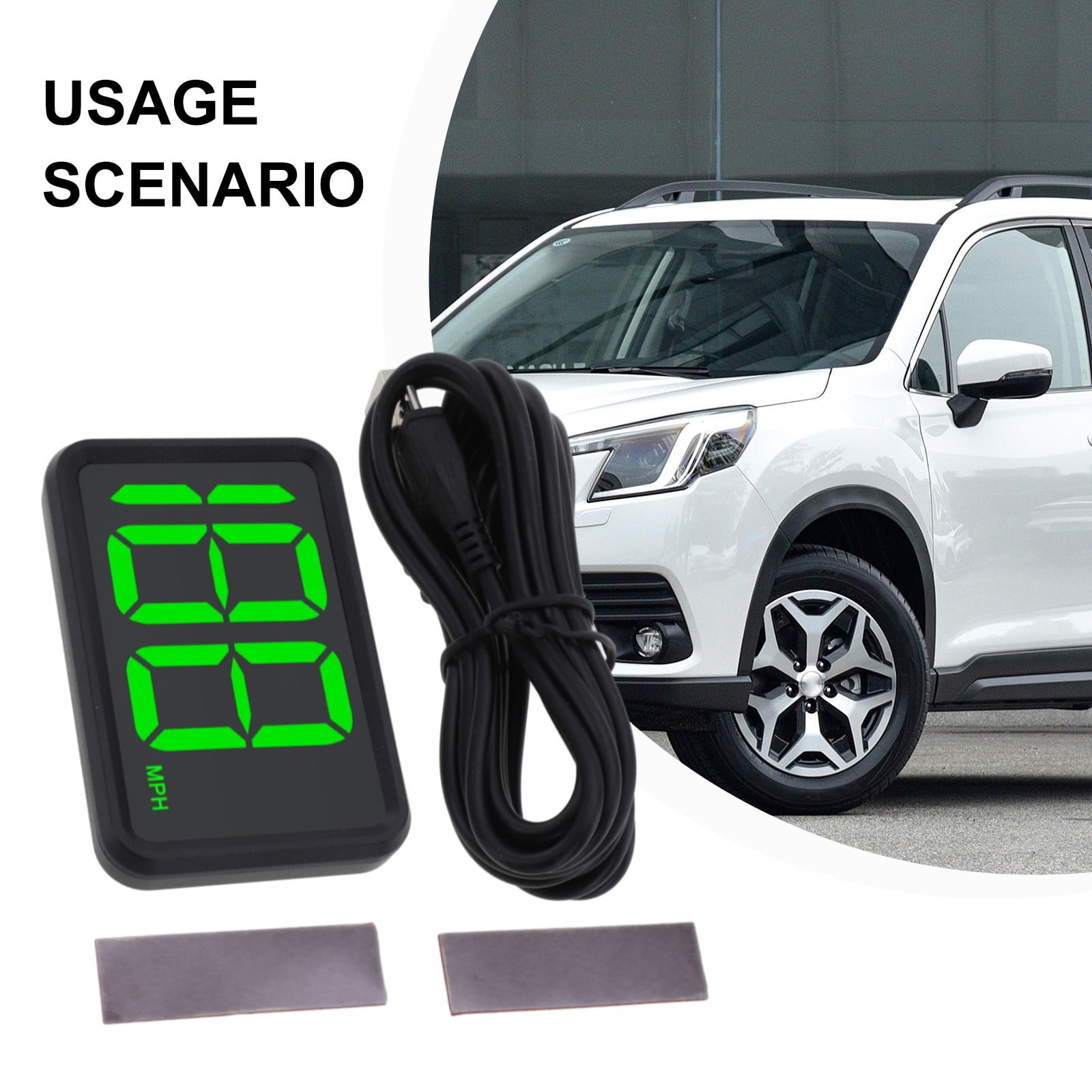 For Mph Km/H Car Hud Head-Up Display Gps Digital Speedometer Big Font ...