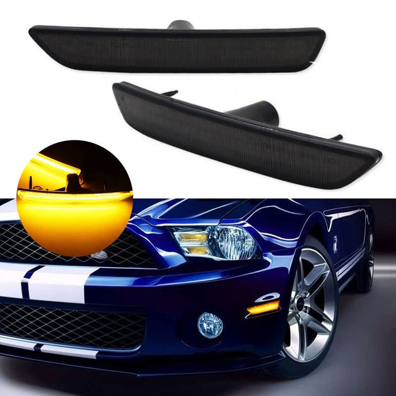 For Mustang 20102014 Smoke RE32Lens LED Side Marker Light Lamp AMBER - Walmart.com