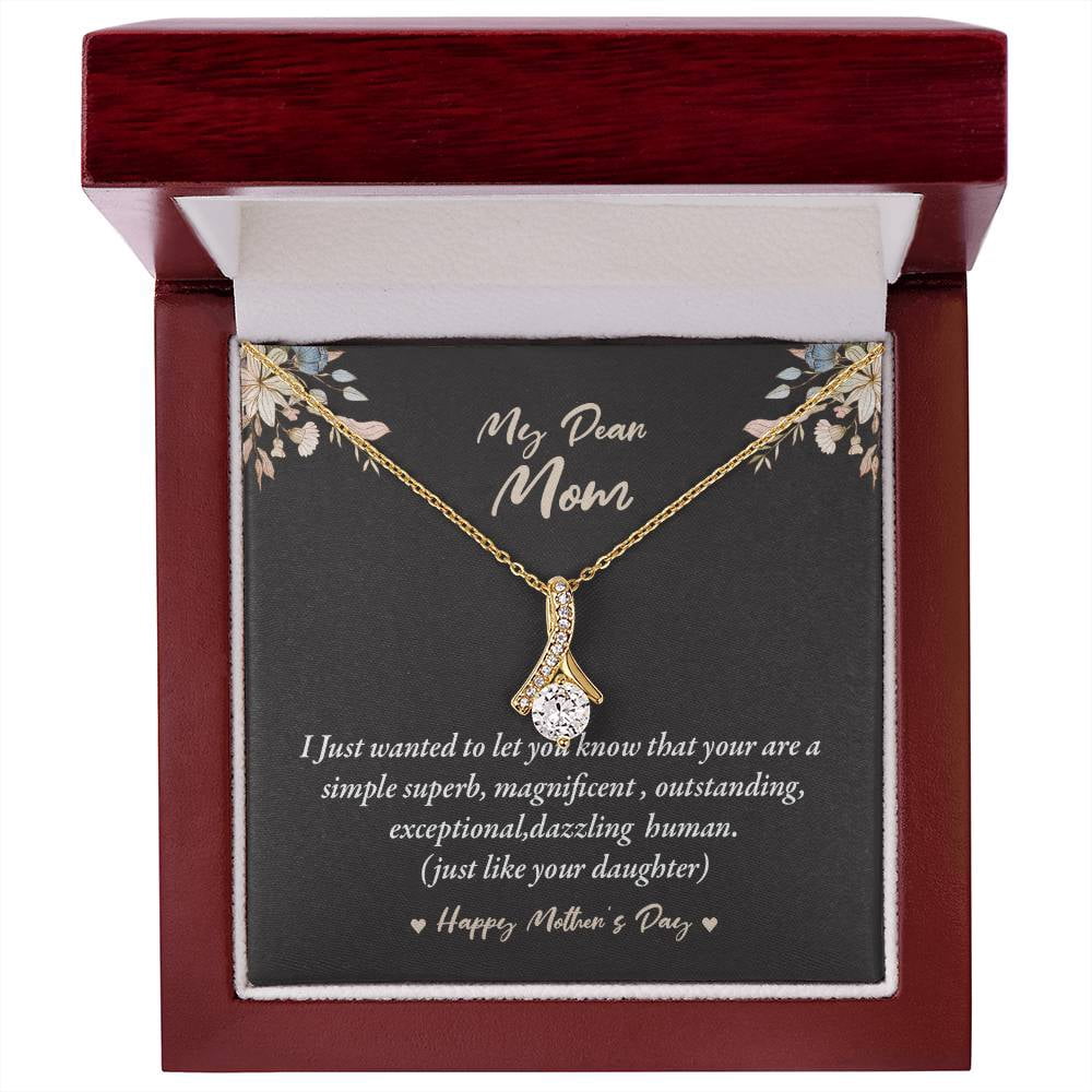For My Dazzling Mom, Alluring Beauty Necklace, 14k White Gold/ 18k ...