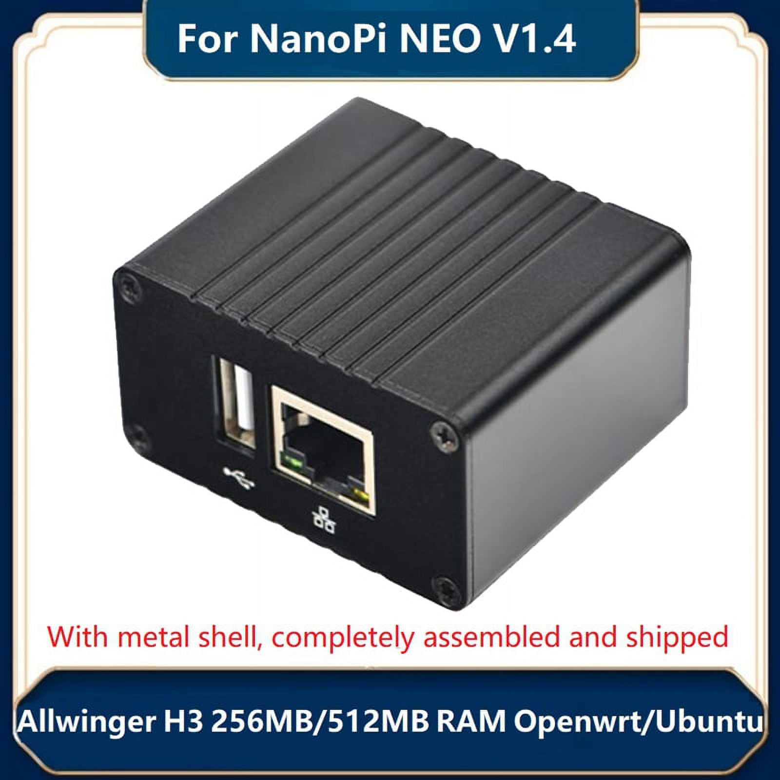 For NanoPi NEO Development Board+Heat Sink+Metal Case Kit Allwinner H3 Core 512MB RAM Openwrt ...