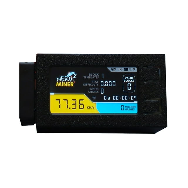 For Nerdminer V2 Pro Miner Hashrate 78k S Btc Lottery Solo Miner Nerd Miner With Fan Black