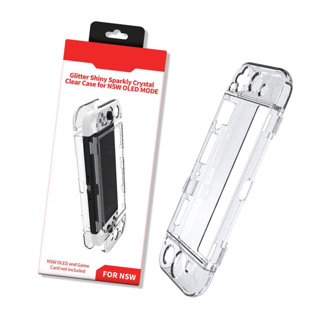 For Nintendo Switch OLED Console Crystal Clear Shell 3 in 1 Left Right Handle Host PC Hard Transparent Protective Case Cover