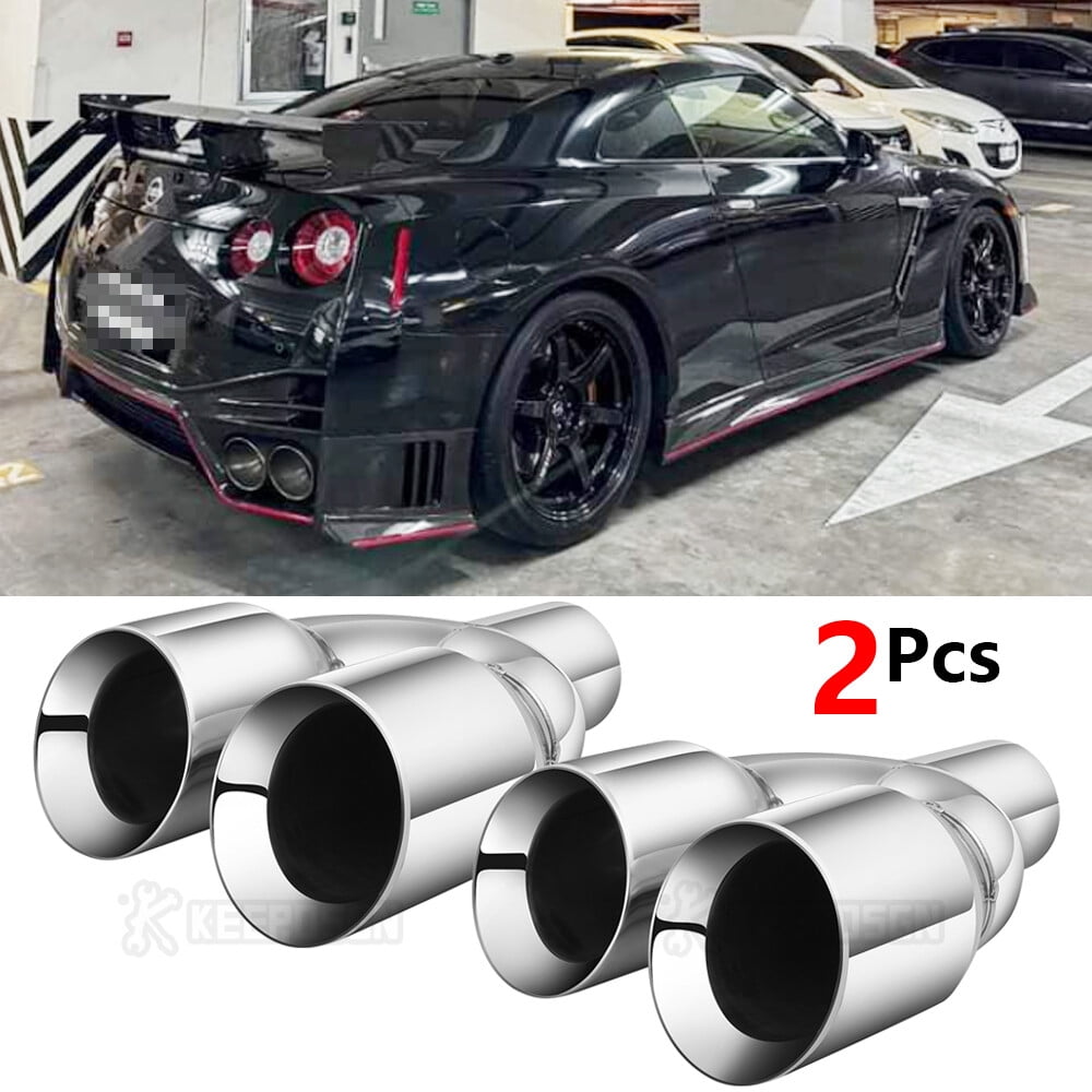 For Nissan GT-R GTR R35 Pair Dual 2.5" inlet 3.5" outlet Exhaust Tip ...