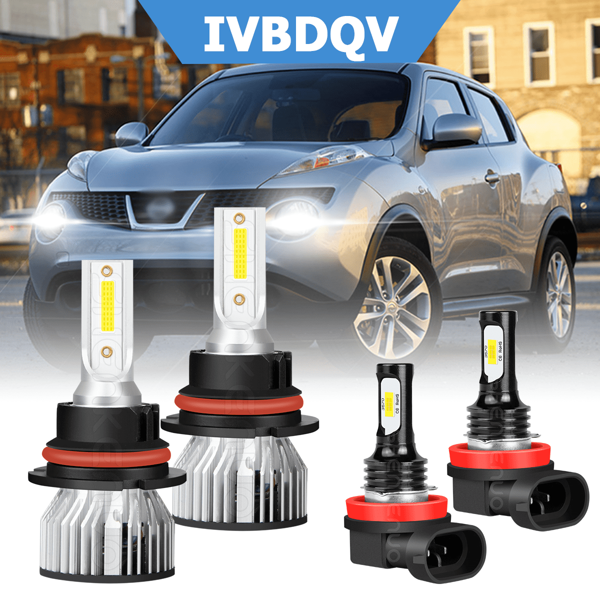 For Nissan Juke 2011-2014 LED Headlights Combo 9007 High/Low Beam + H11 ...