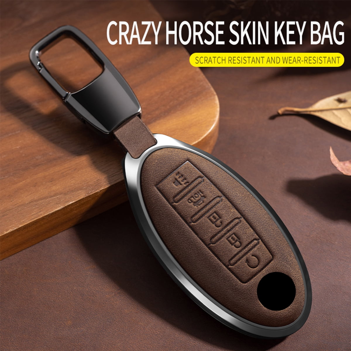 For Nissan Key Fob Cover Leather Car Altima SR Armada SL Maxima Murano ...