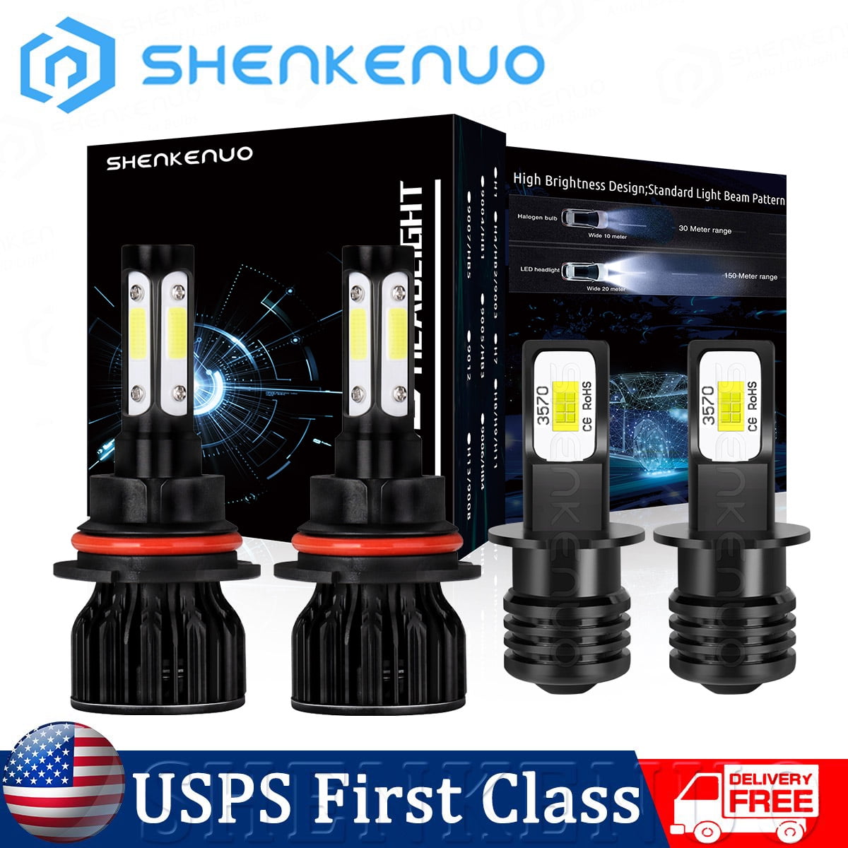 For Nissan Maxima 1986-1992 1995-1999 6000K LED Headlight Fog Light ...