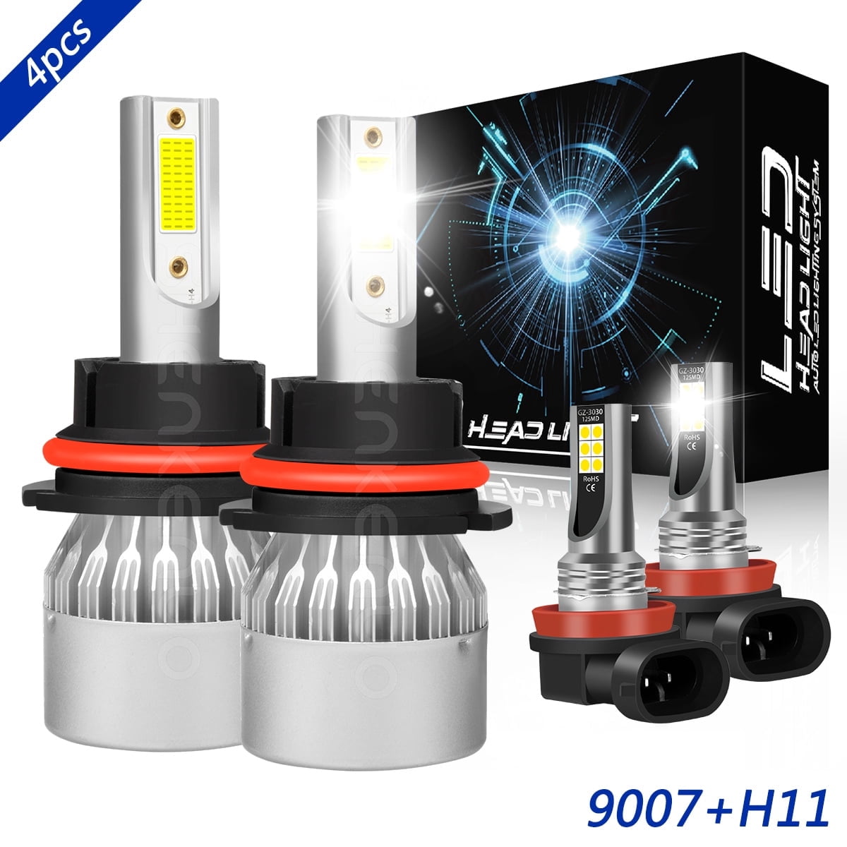 For Nissan Pathfinder 2005-2012 LED Headlight 9007+H11 High/Low Beam ...