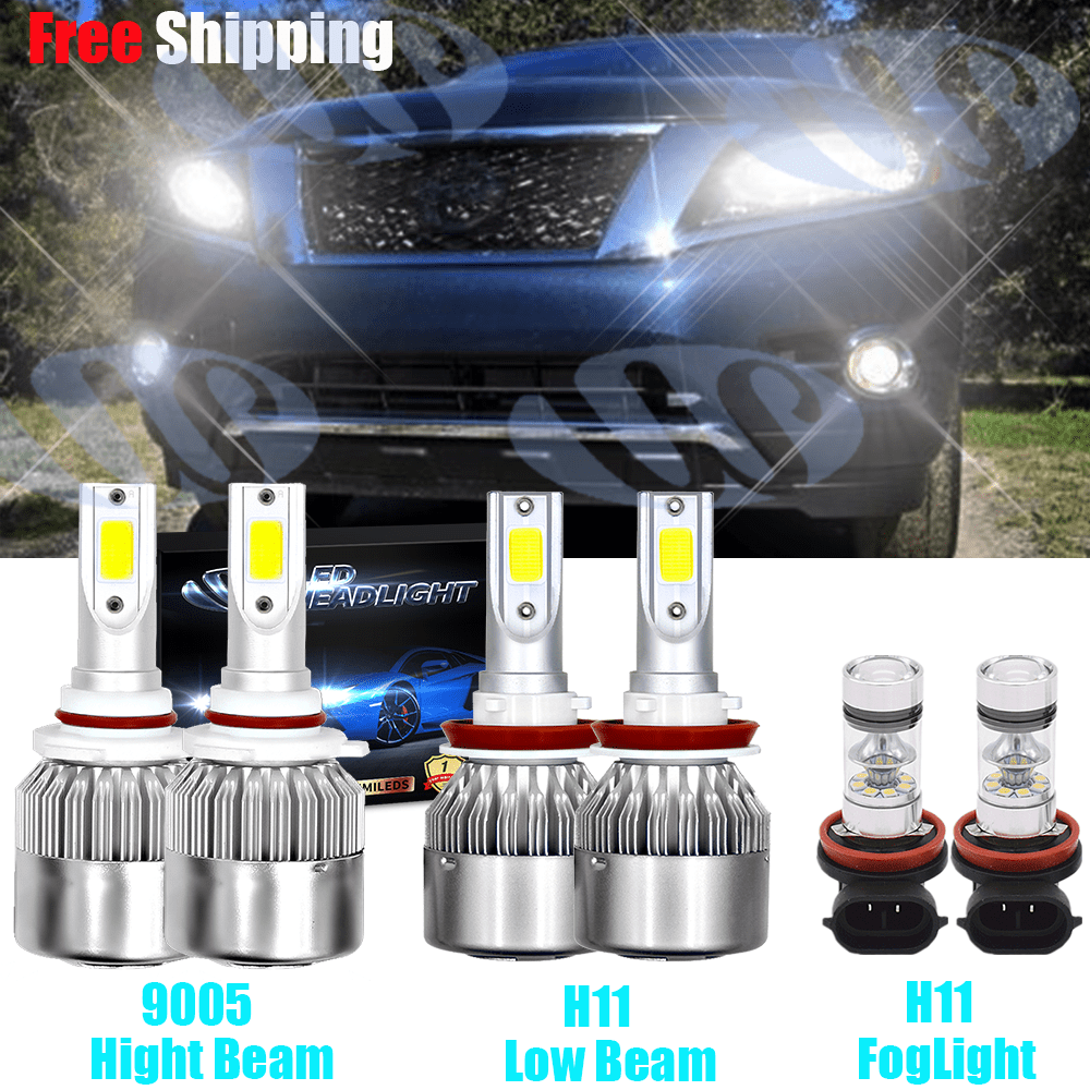 AlexTong 9005/HB3+H11/H9/H8 39W 6000K LED Headlight Kit fits Nissan ...