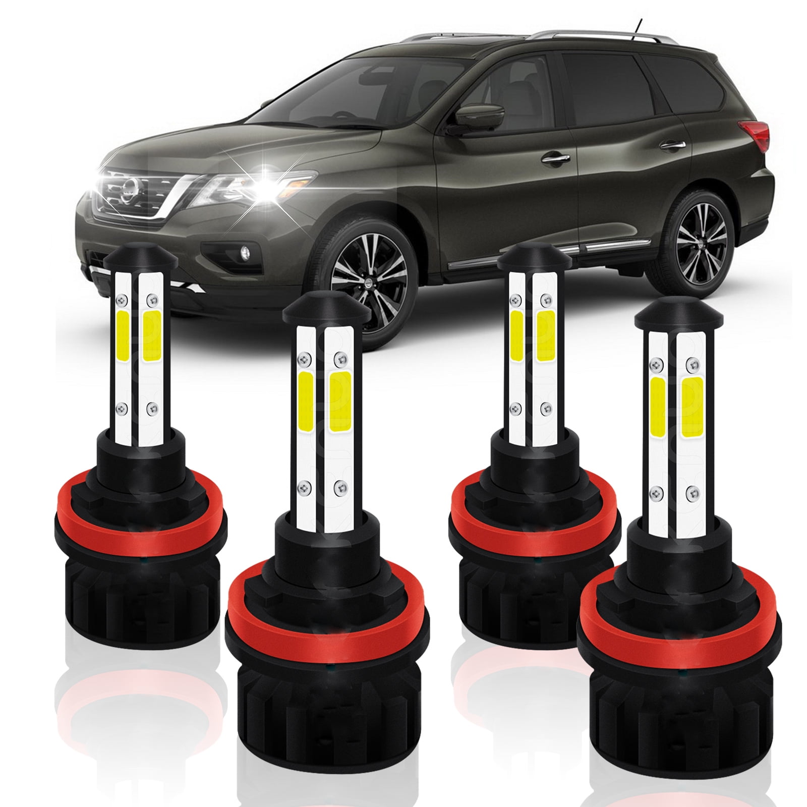 BMZONCC LED Headlight Bulbs, High Low Beam, H9 H11, 6000K White Waterproof for Nissan Pathfinder ...