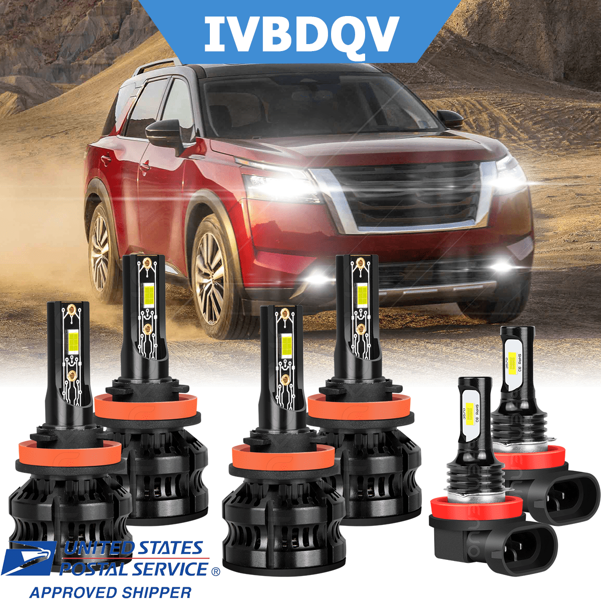 For Nissan Pathfinder 2017-2020 LED Headlight Bulbs H11+H11+H11 High ...