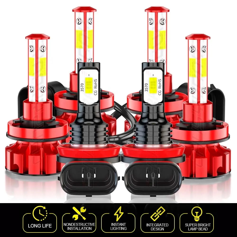 For Nissan Rogue 2014-2020 LED Headlight High Low Beam Fog Light Bulbs ...