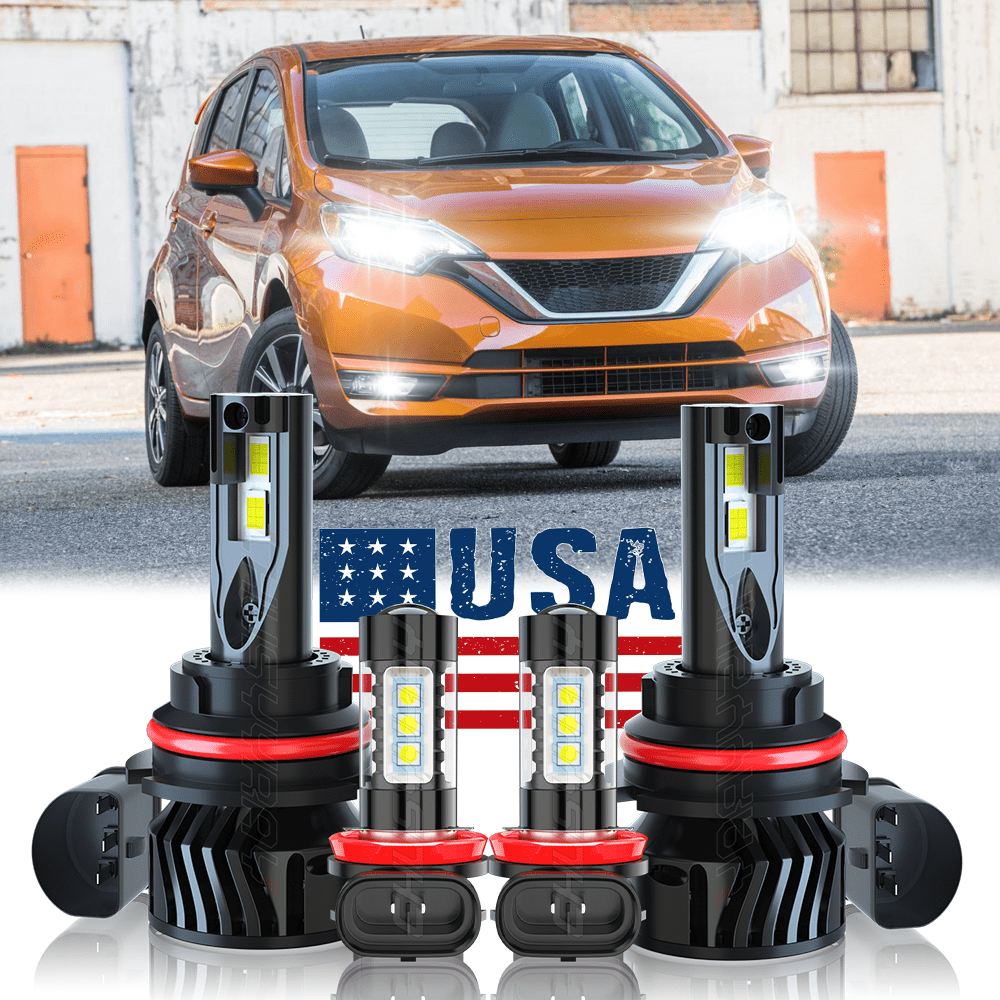 For Nissan Versa Note 2014-2018 2019 4x LED Headlight Fog Light Bulbs ...