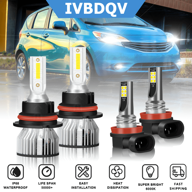 For Nissan Versa Note 2014-2018 LED Headlights Combo 9007 High/Low Beam ...