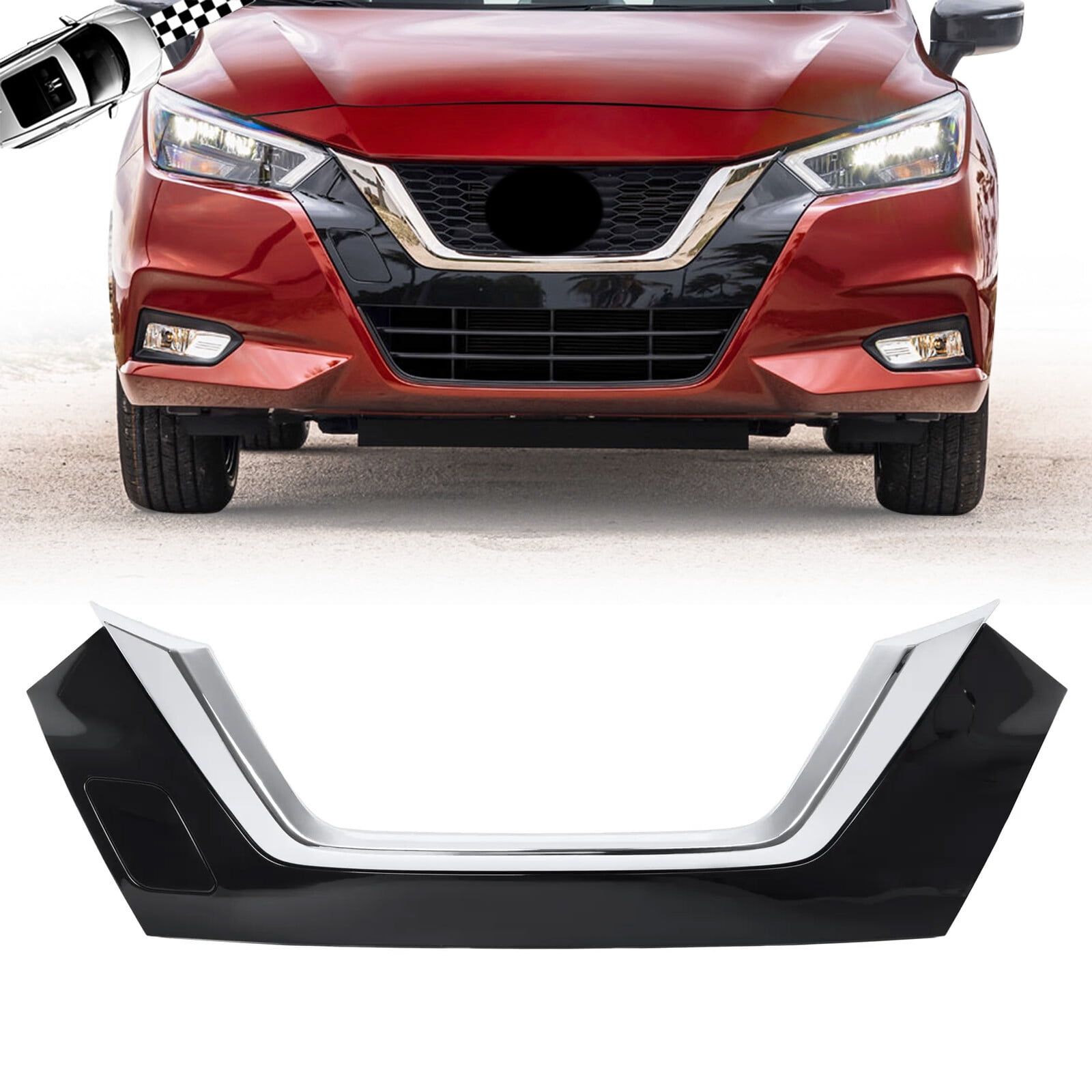 For Nissan Versa Sedan 2020-2022 Chrome Factory Style Grille Lower ...