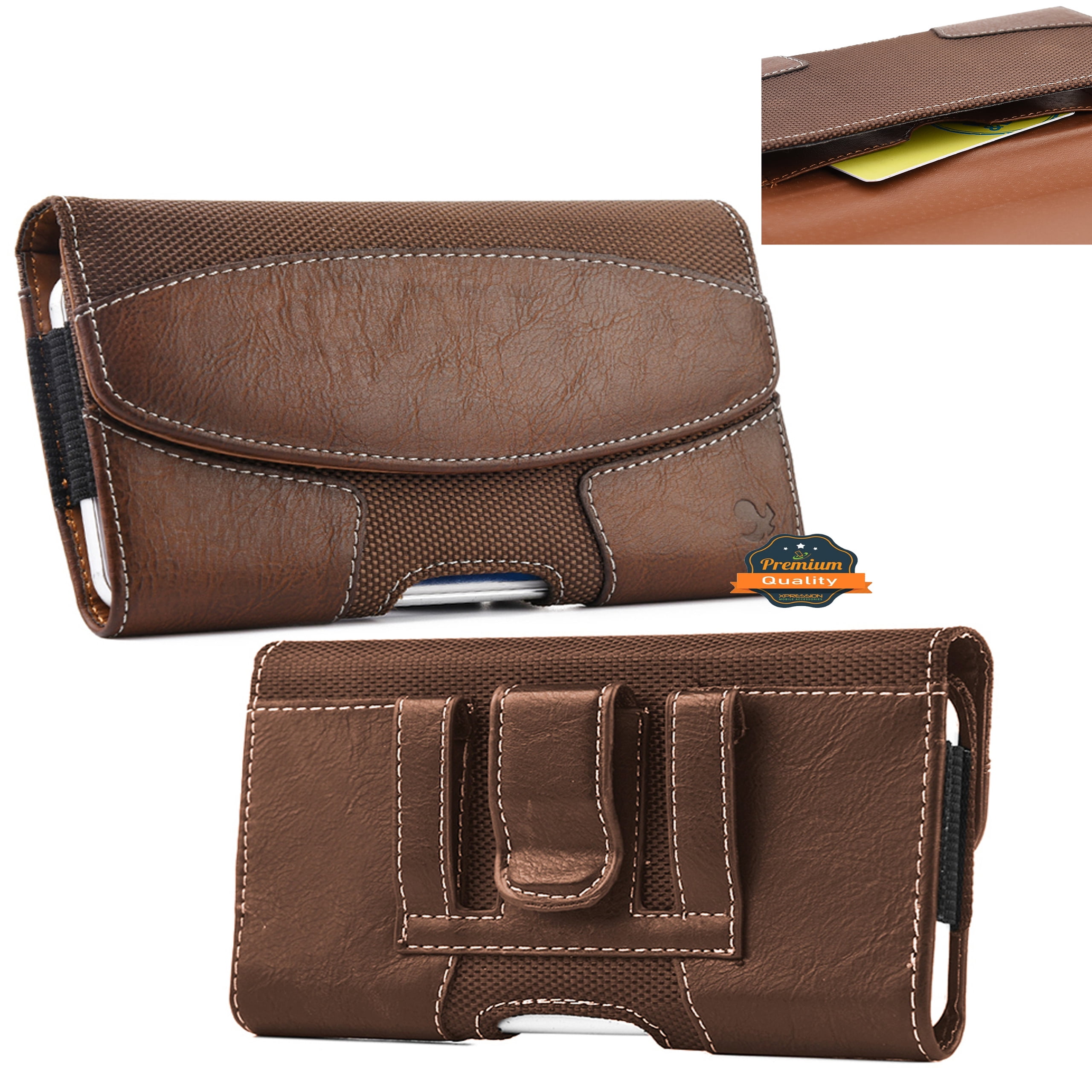For Nokia 2 V Tella Horizontal Universal Pouch Case PU Leather Cell Phone Holster with Belt Clip ...