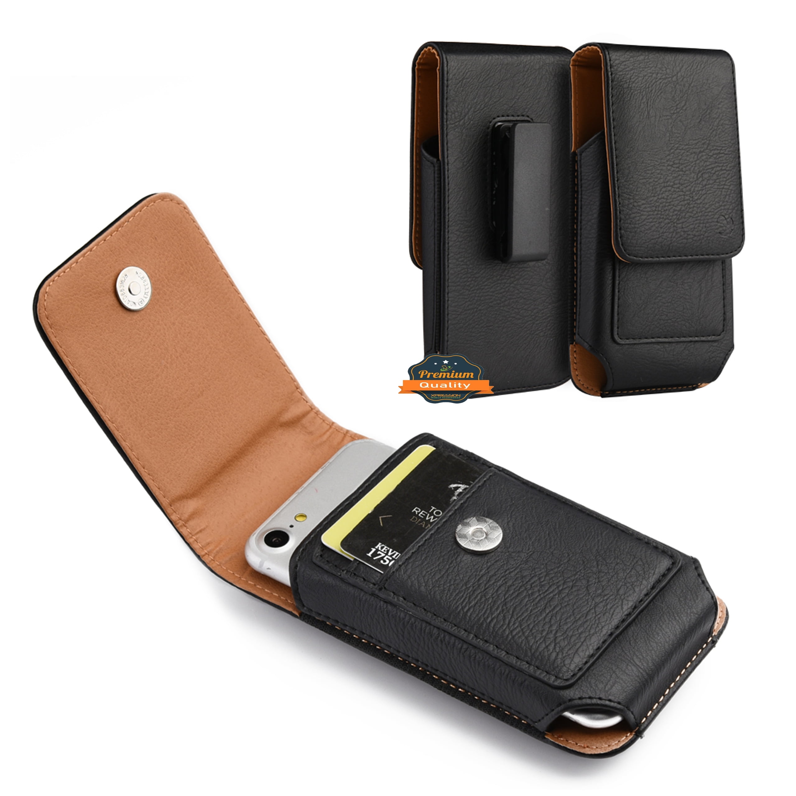 For Nokia C100 Universal Vertical Leather Case Holster with Card Slot ...