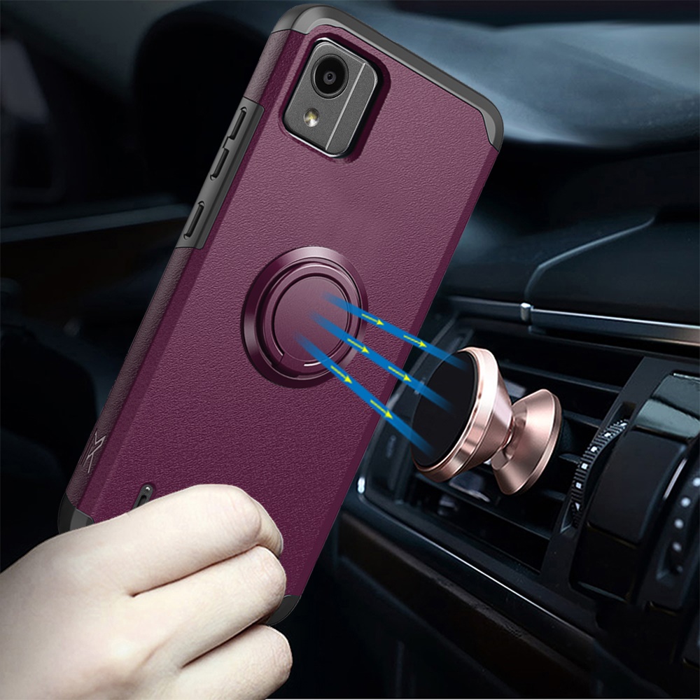 For Nokia C110 5G N156DL Case Cover Tough Hybrid Ring Stand + Tempered ...