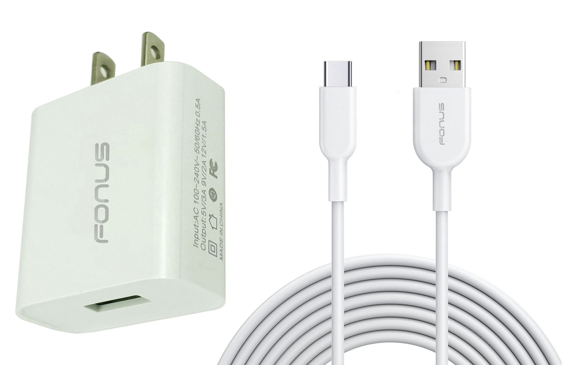 For OnePlus 12R, 12, 11 5G - 18W Fast Home Charger 6ft Long USB-C Cable ...