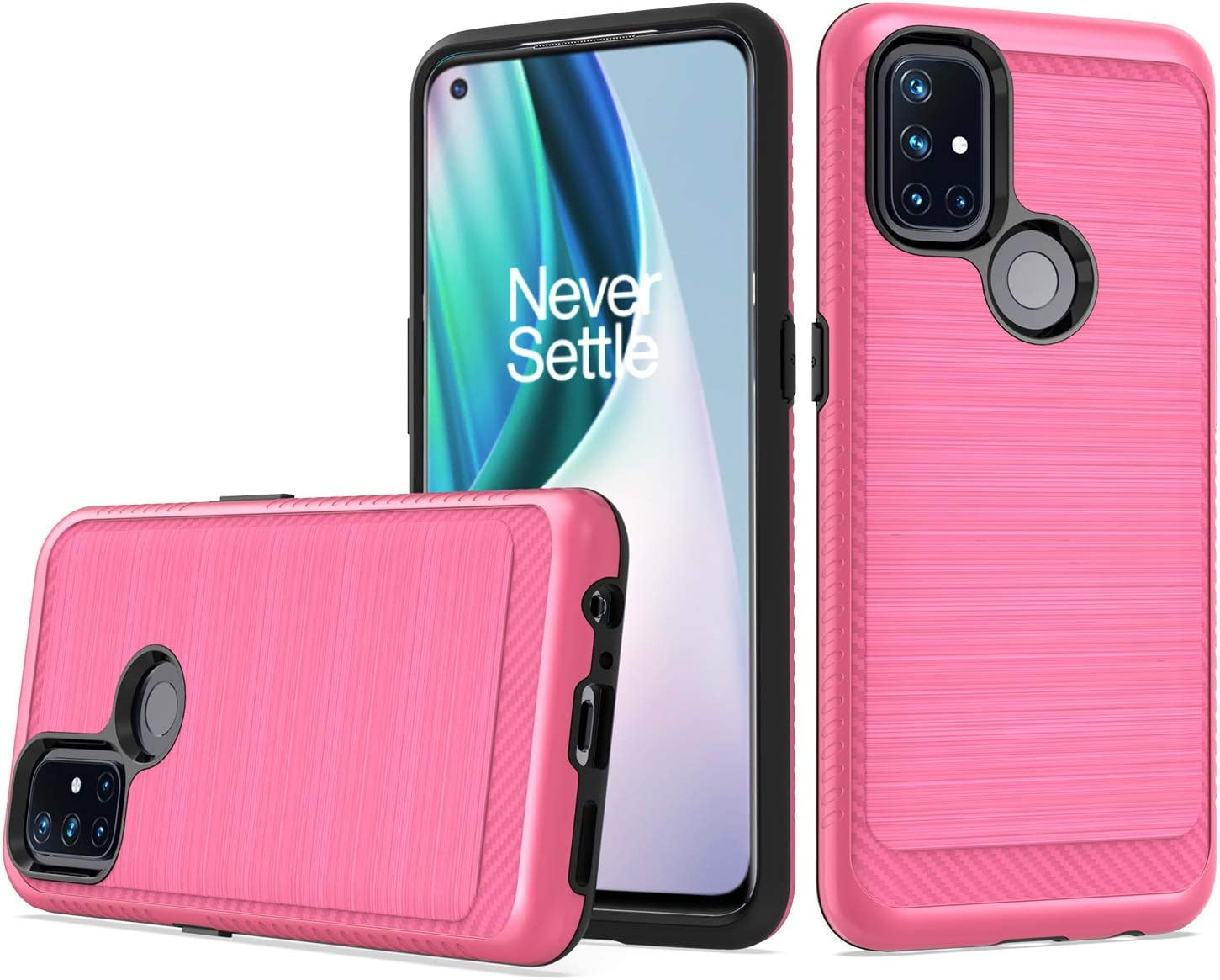 For OnePlus Nord N10 5G BE2029 Slim Lining Brushed Hybrid Phone Cover ...