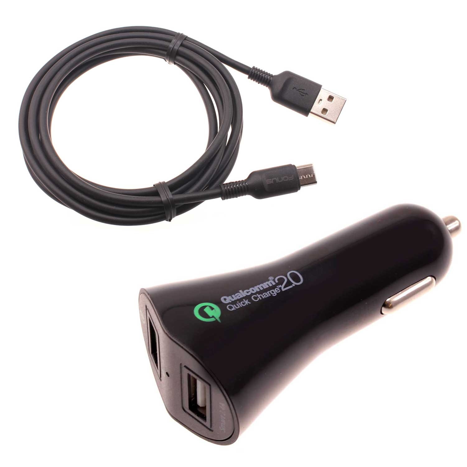 For OnePlus Nord N10 5G - Car Charger 30W Fast 2-Port USB 6ft Cable ...