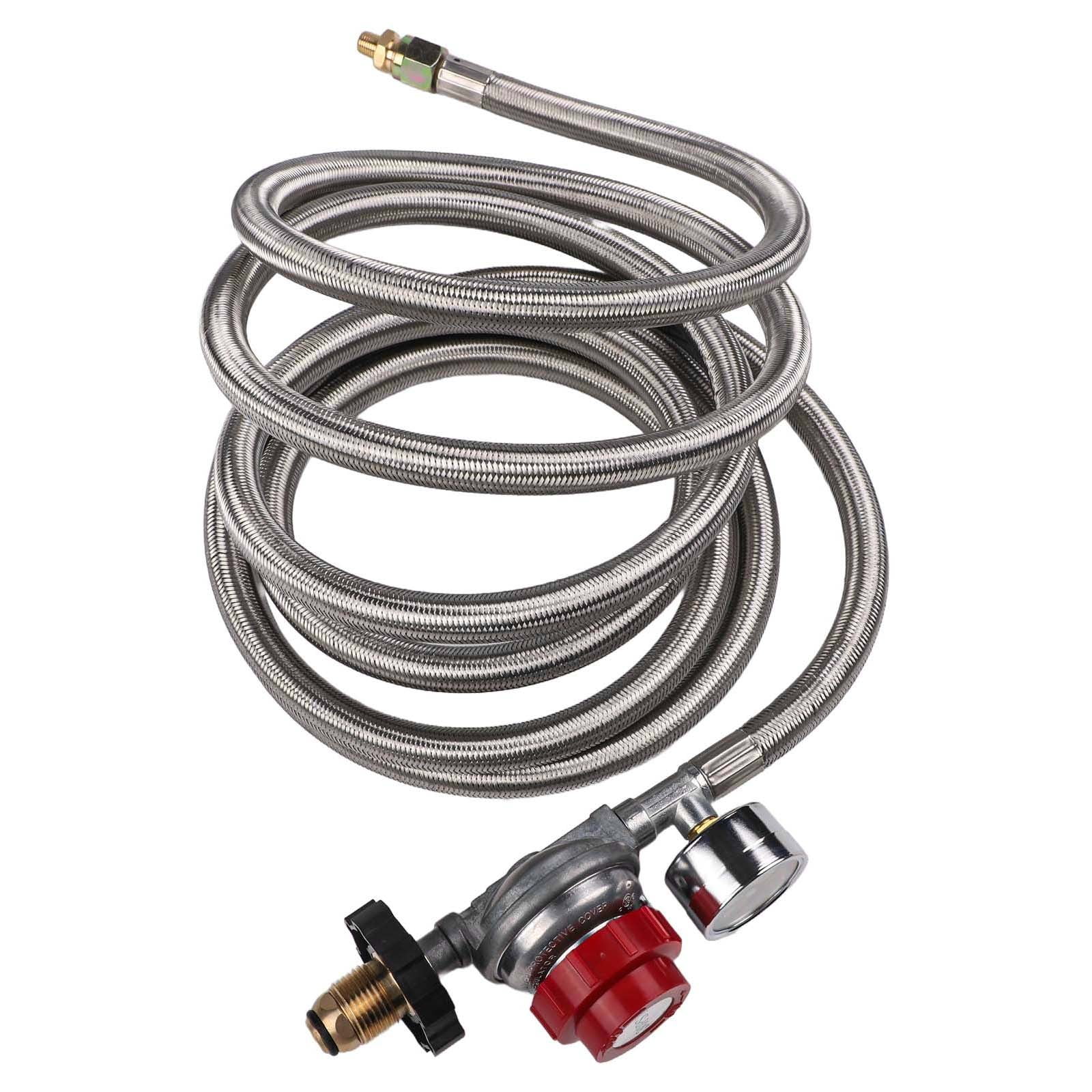 For Outdoor Cooking Propane Regulator with Gauge 5FT and 12FT Hose for ...
