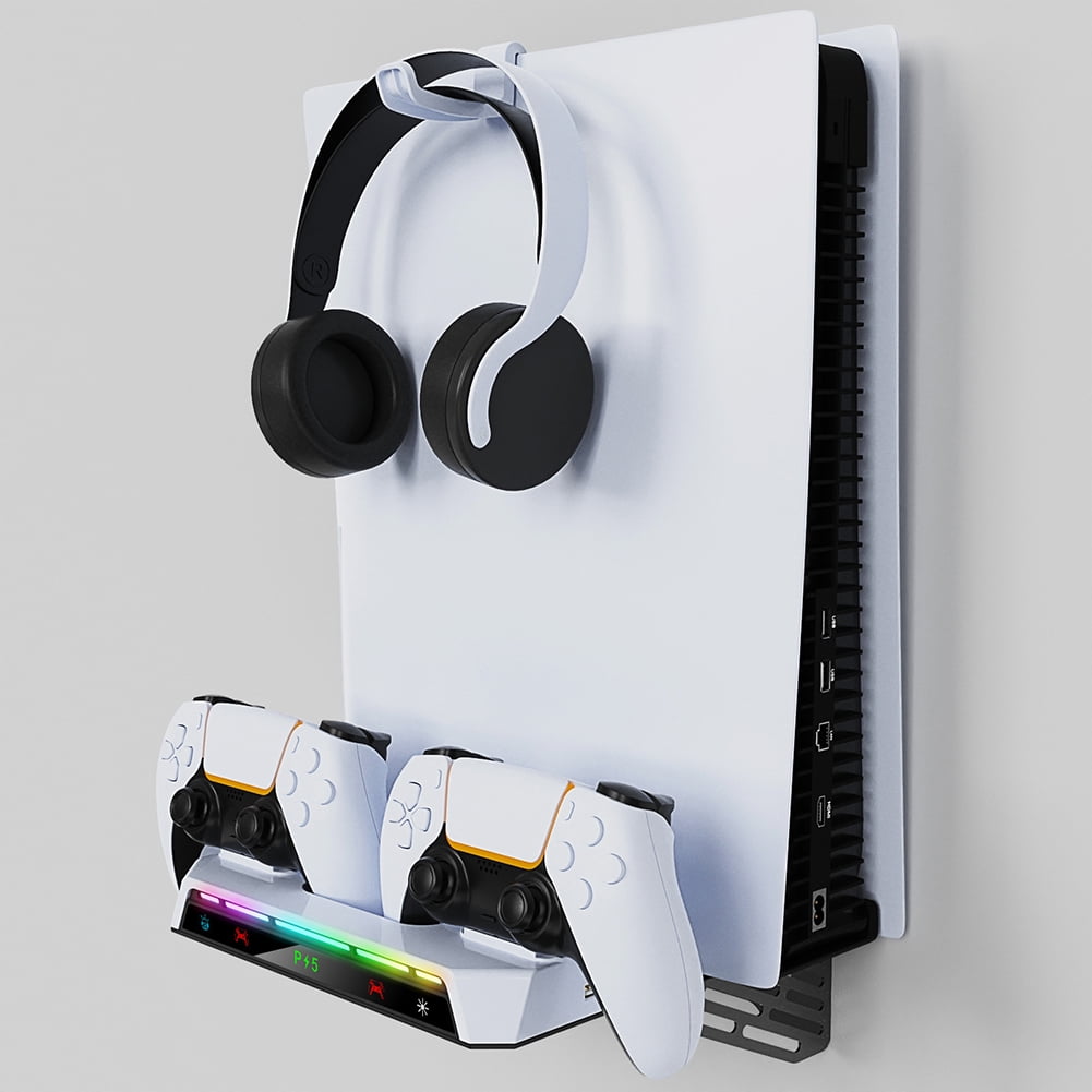 For PS5/PS5 Slim Wall Mount Kit With Dual Controller Charging Station ...