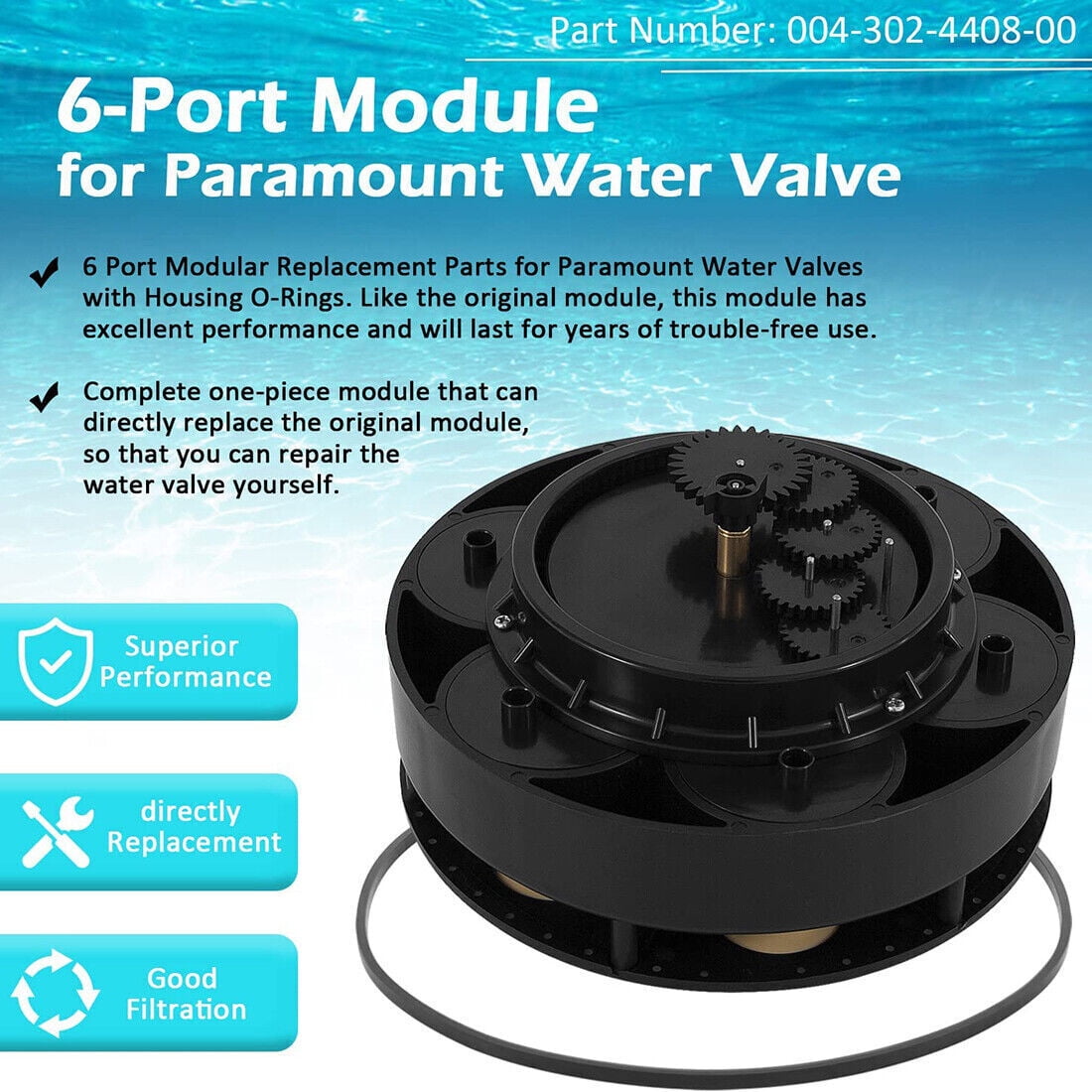 For Paramount In Floor Pool 6 Port Module with Valve Shell Oring 004 ...