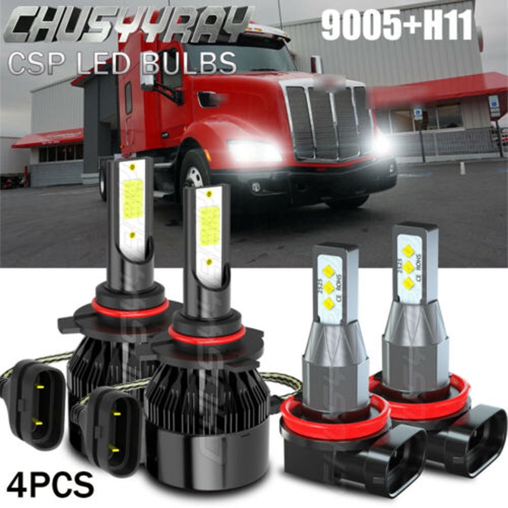 Peterbilt 579 587 LED Headlight Bulb, 6000K 9005 H11 Hi/Lo Combo for ...
