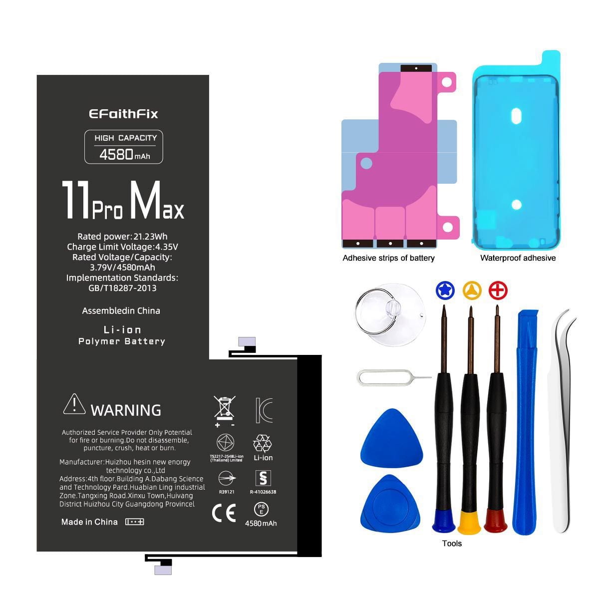 For iPhone 11 Pro Max Battery Replacement, 4580 mAh High Capacity ...