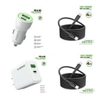 For Pinwheel Plus 3 20W Car Charger Plus 20W Wall Charger with 2X C to ...