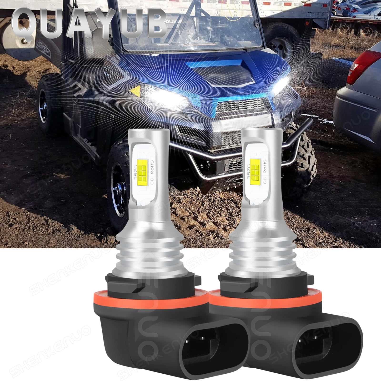 For Polaris Ranger 400 500 570 Xenon White 6000K LED Headlight Hi-Low Beam Bulbs - Walmart.com