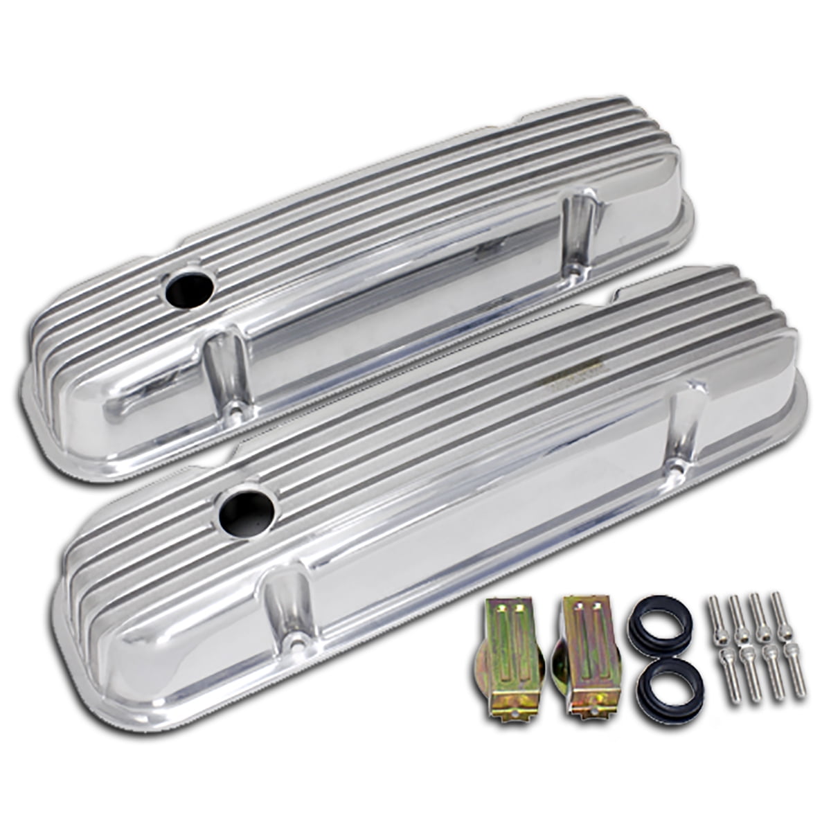 For Pontiac 326-455 Polished Aluminum Valve Covers - Finned - Walmart.com