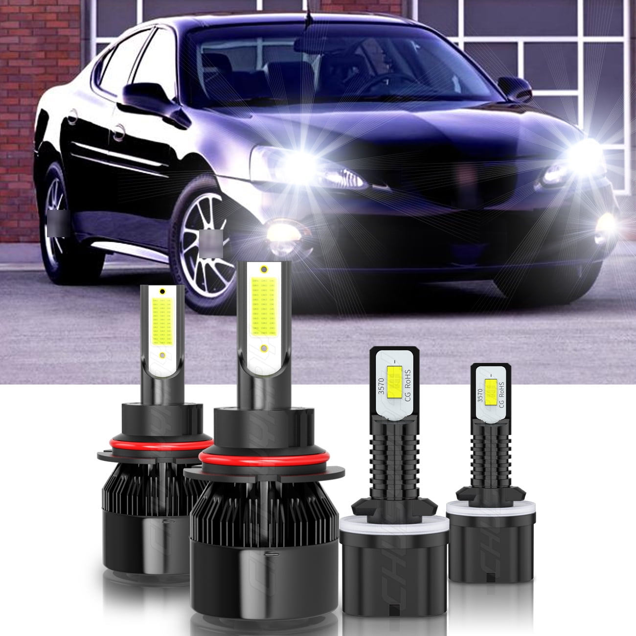 For Pontiac Grand Am 1999-2005 9007 LED Headlight Hi-Lo Beam + 880 Fog ...