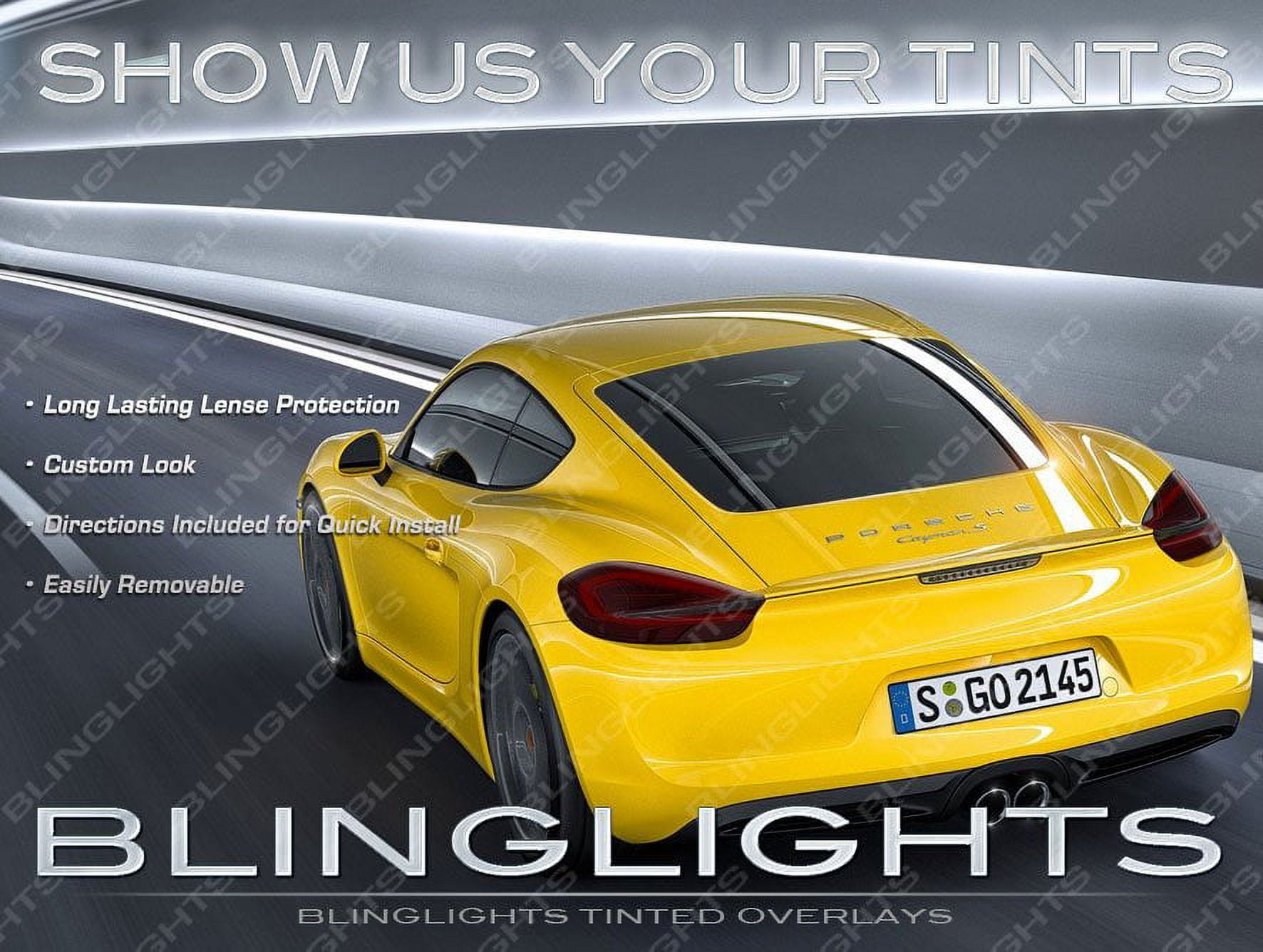 For Porsche Cayman Murdered Out TailLight Overlays Kit Tinted TailLamp ...