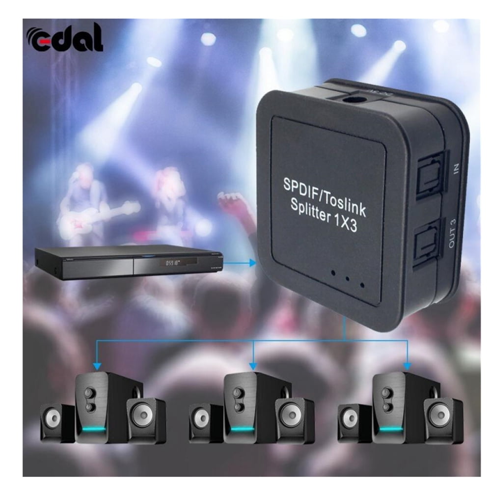 For Portable Mini SPDIF TOSLINK Fiber Divider Digital Optical 1X3 1 ...