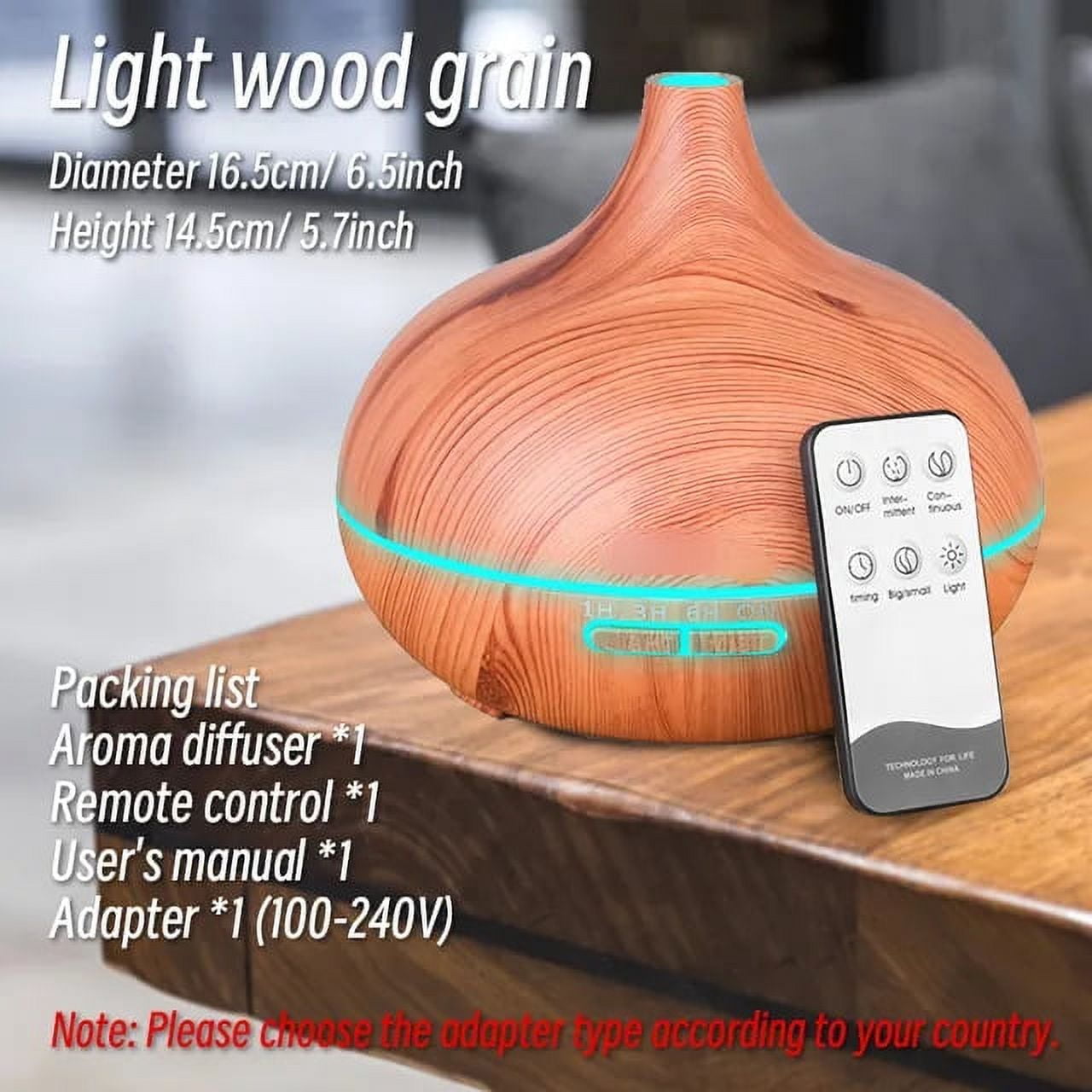 For Quality 500ml Aromatherapy Essential Oil Diffuser Wood Grain Remote ...