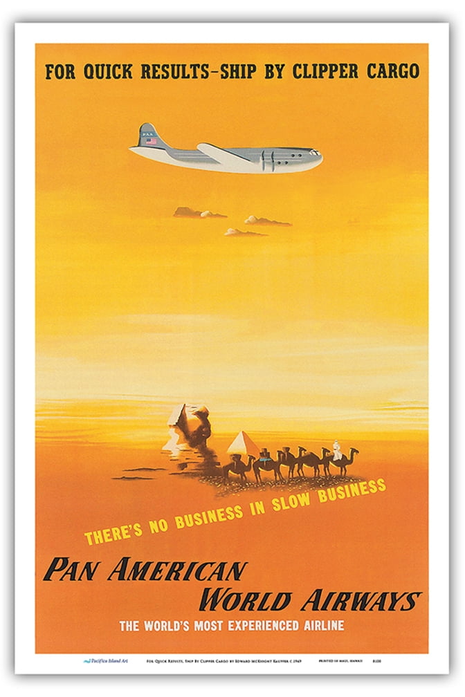 For Quick Results Ship By Clipper Cargo - Pan American World Airways - Vintage Airline Travel ...