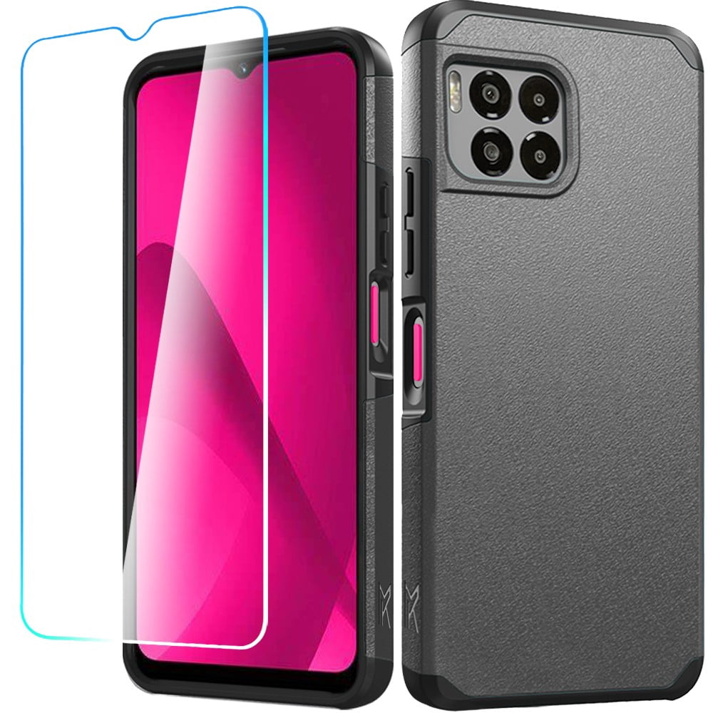 For REVVL 7 PRO 5G Case Dual layers Rugged Cover with Tempered Glass ...
