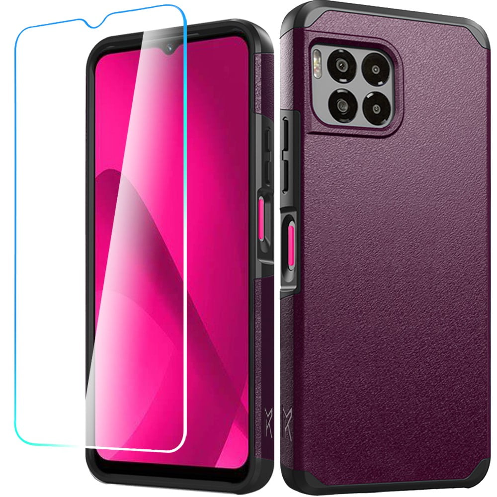For REVVL 7 PRO 5G Case Dual layers Rugged Cover with Tempered Glass ...