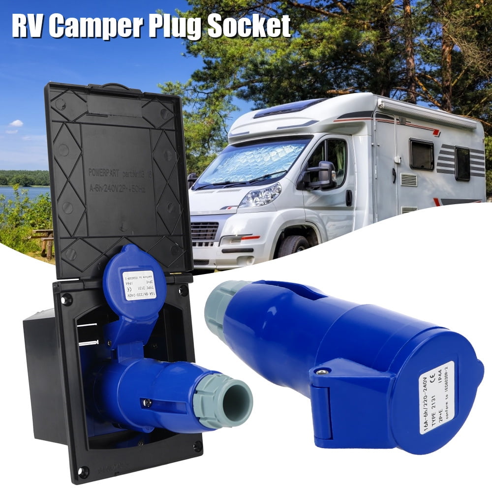 For RV Camper Marine External Hook Up 220V-240V 16A Plug Socket Main ...