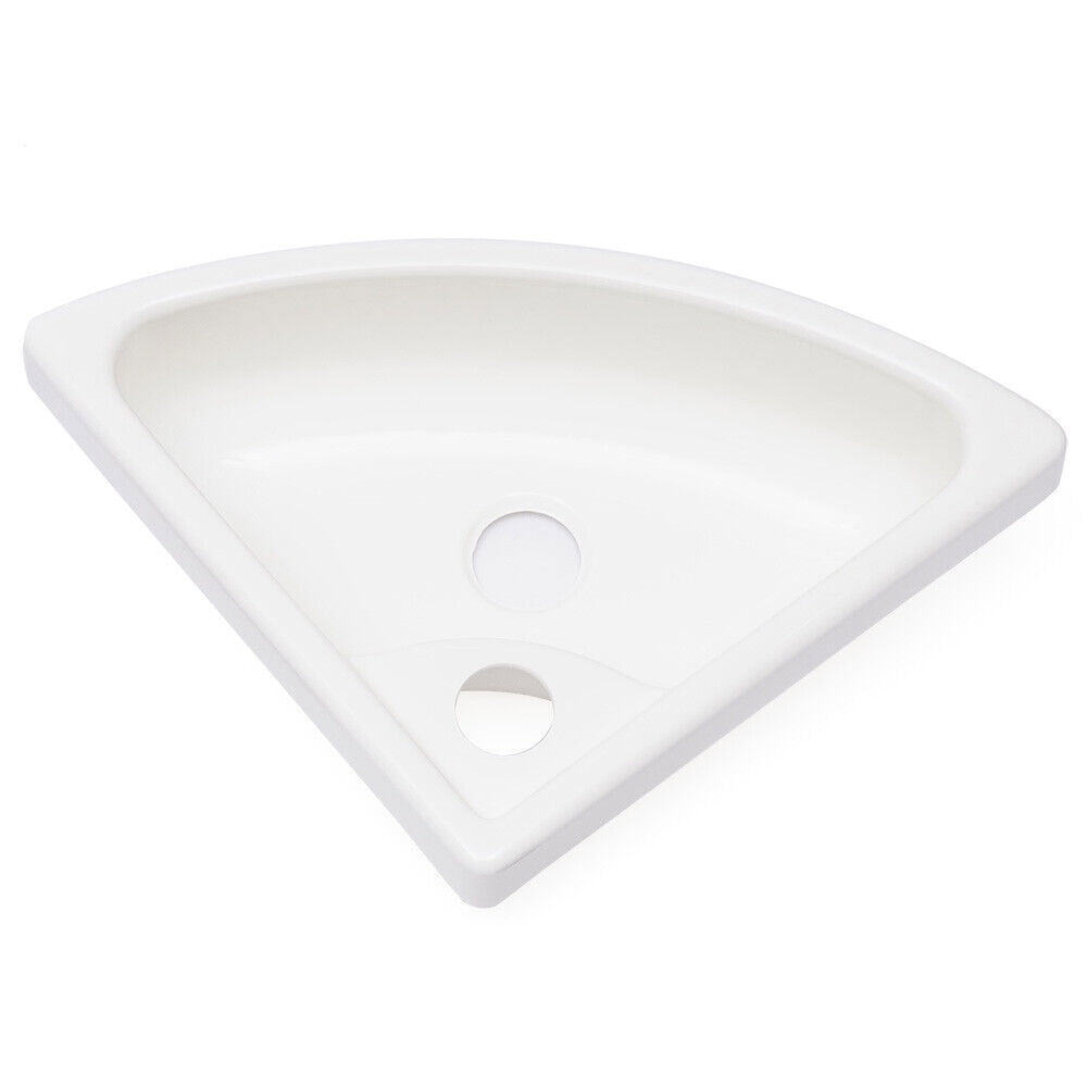 For RV Caravan Wall Mounted WhiteTriangular Sink Basin Bathroom Corner ...