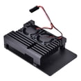 For Raspberry Pi 4B Black Aluminum Alloy Protective Box Enclosure Case ...