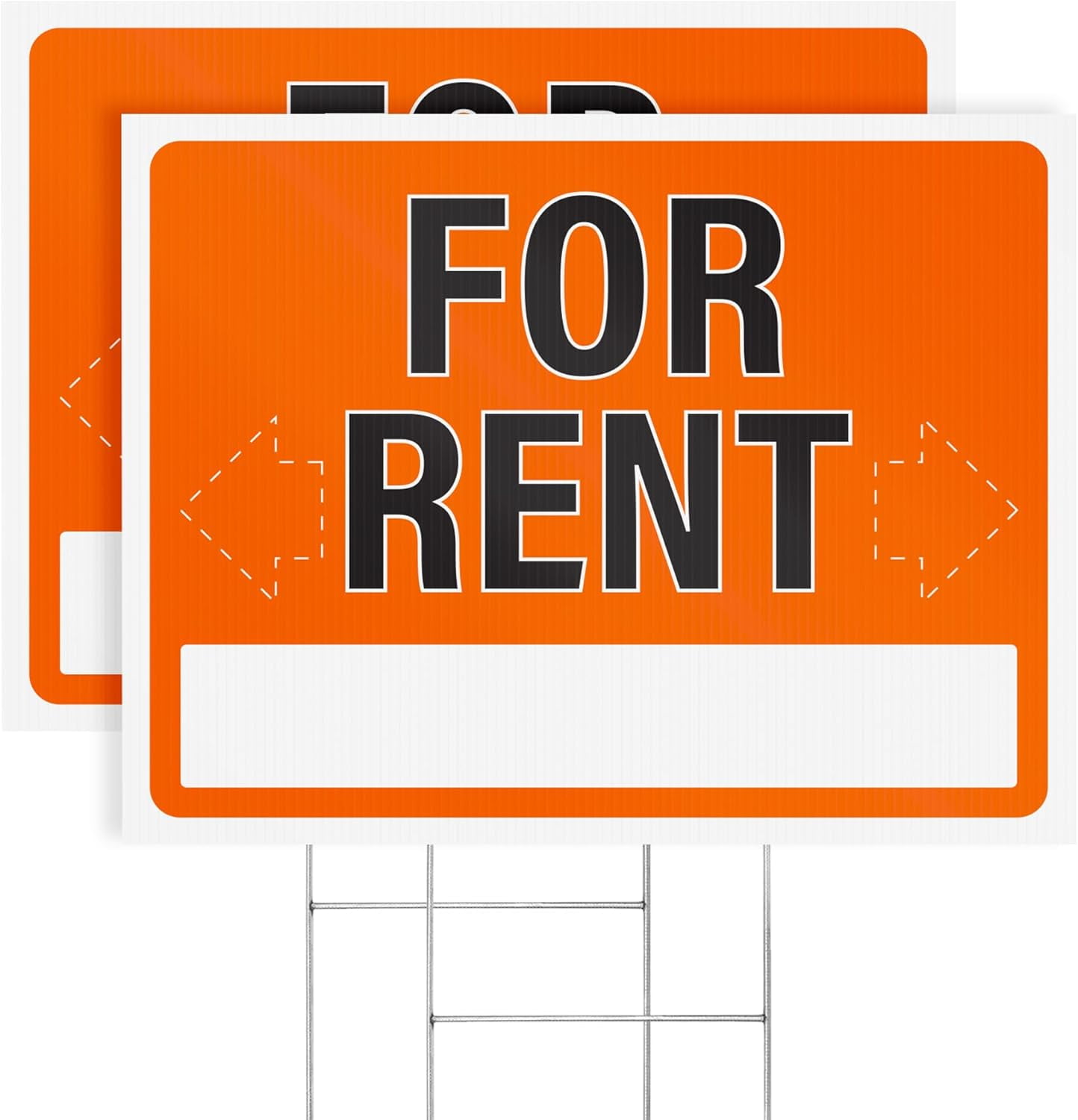 For Rent Yard Signs with H-Frame Stakes, 17" x 13" Corrugated Plastic ...