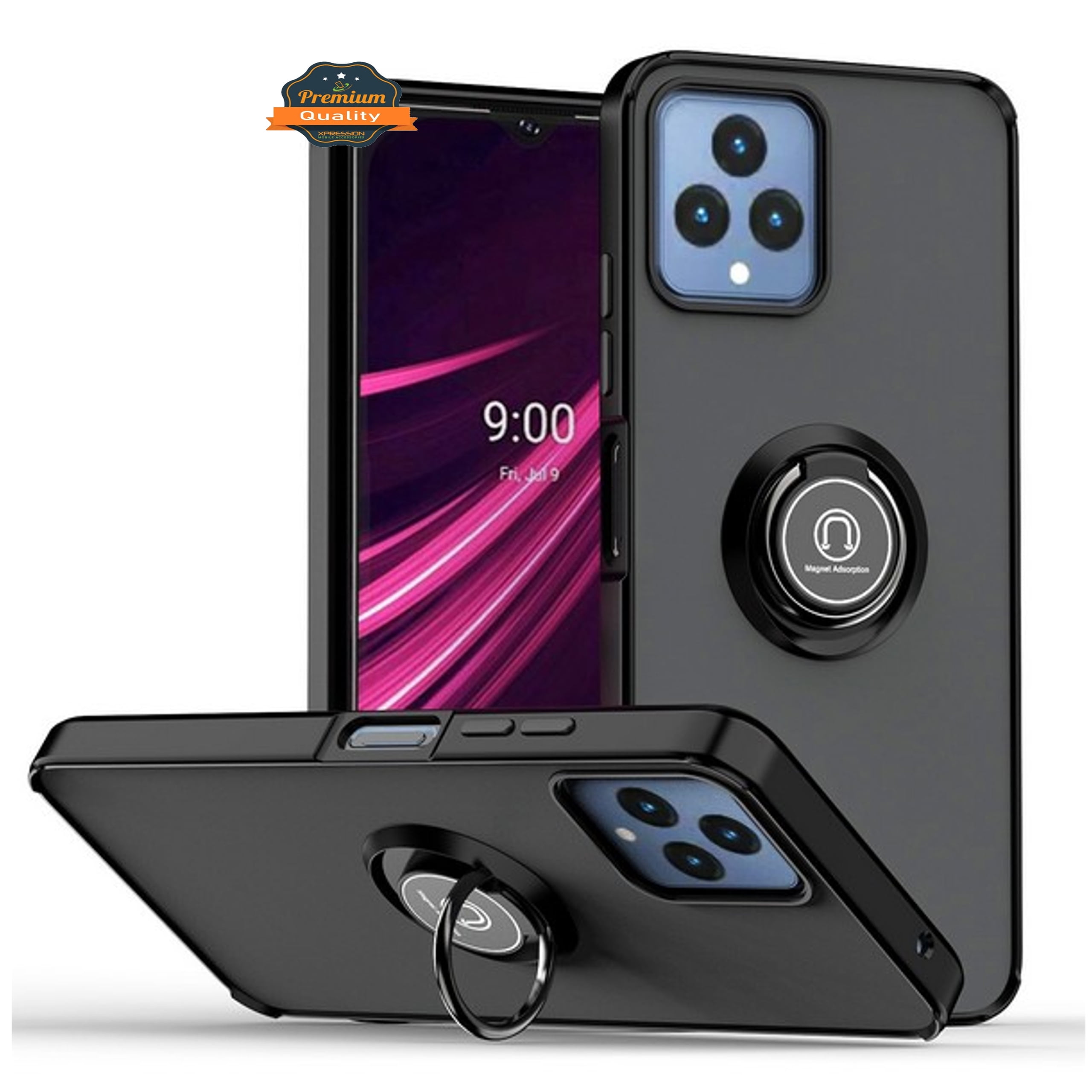 For Revvl 6X 5G (T-Mobile) Matte Clear Hybrid Cases with Magnetic Stand ...