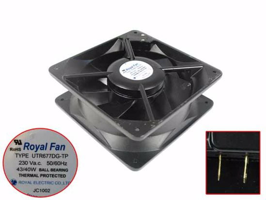 For Royal Fan UTR677DG-TP AC 230V 40W 160x160x55mm Server Cooling Fan ...