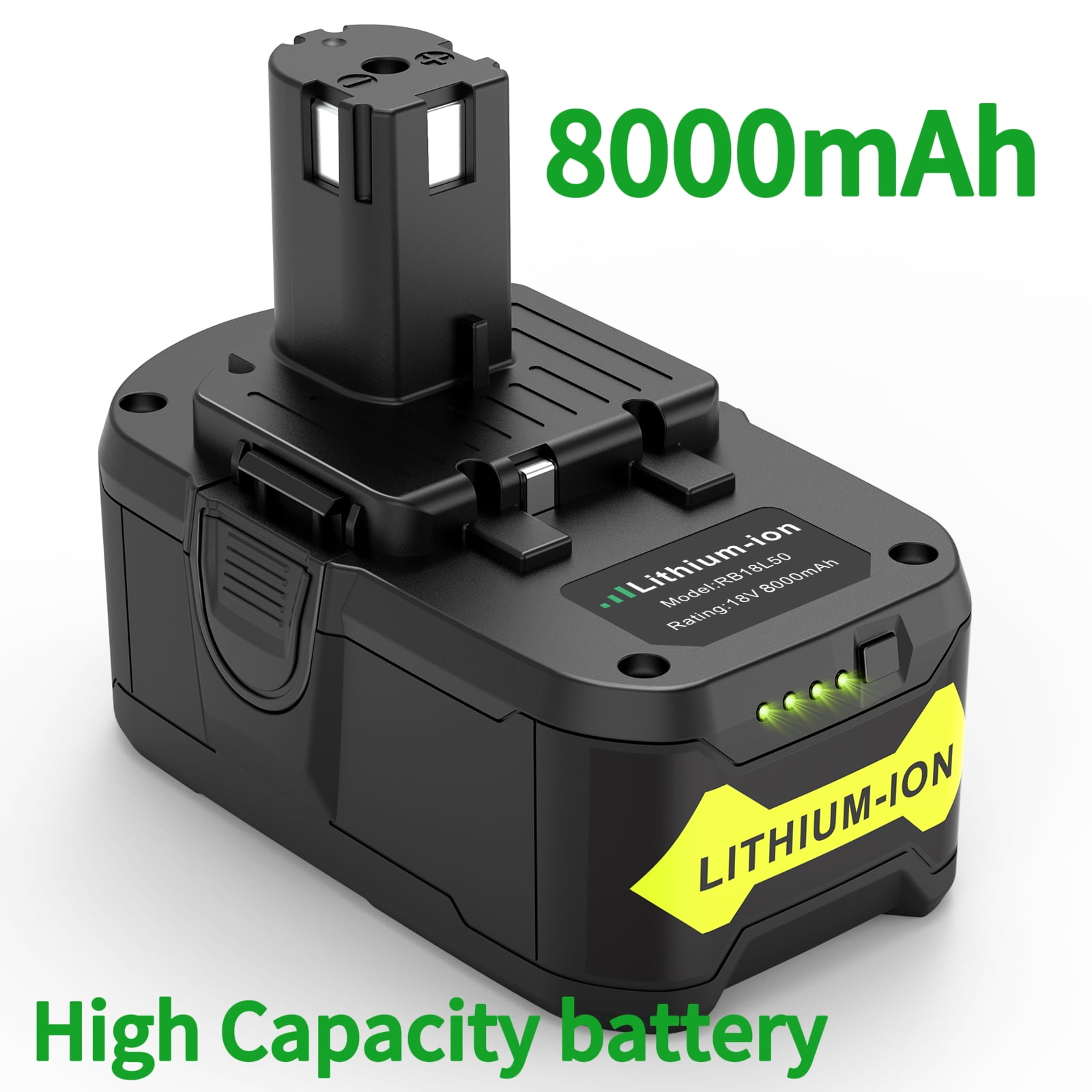 For Ryobi 18-Volt 8.0Ah Lithium-Ion Battery, High Capacity Tool Battery ...