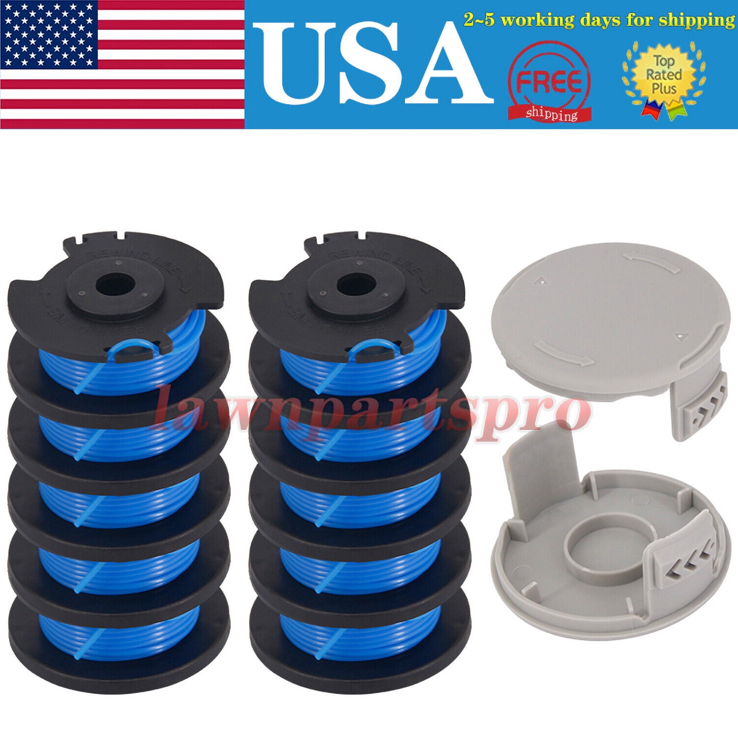 For Ryobi Replace 10-Pack Spool One+ String trimmer Line 18V 24V 40V ...