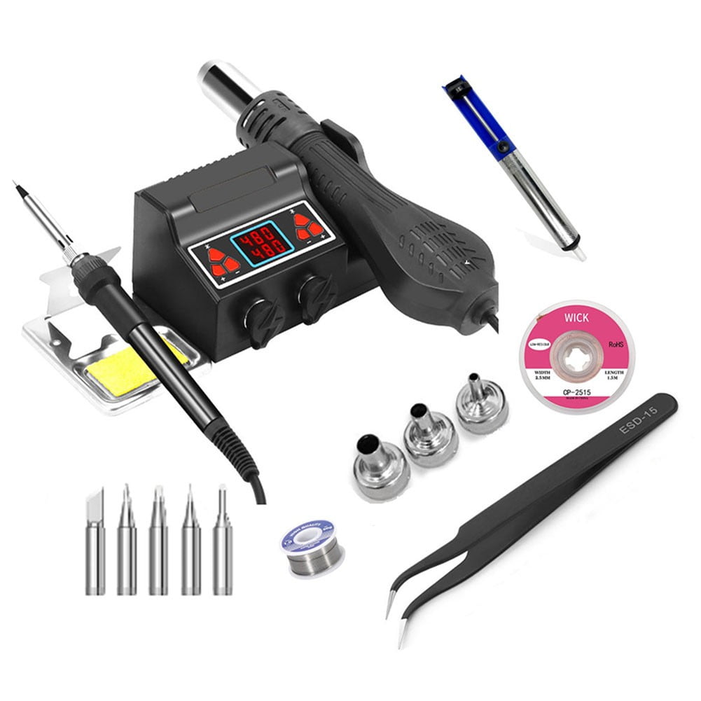 For SMD Hot Air Rework Soldering Iron Station Kit with Solder Wire ...