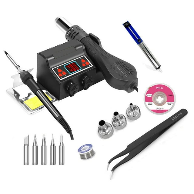 For SMD Hot Air Rework Soldering Iron Station Kit with Solder Wire ...