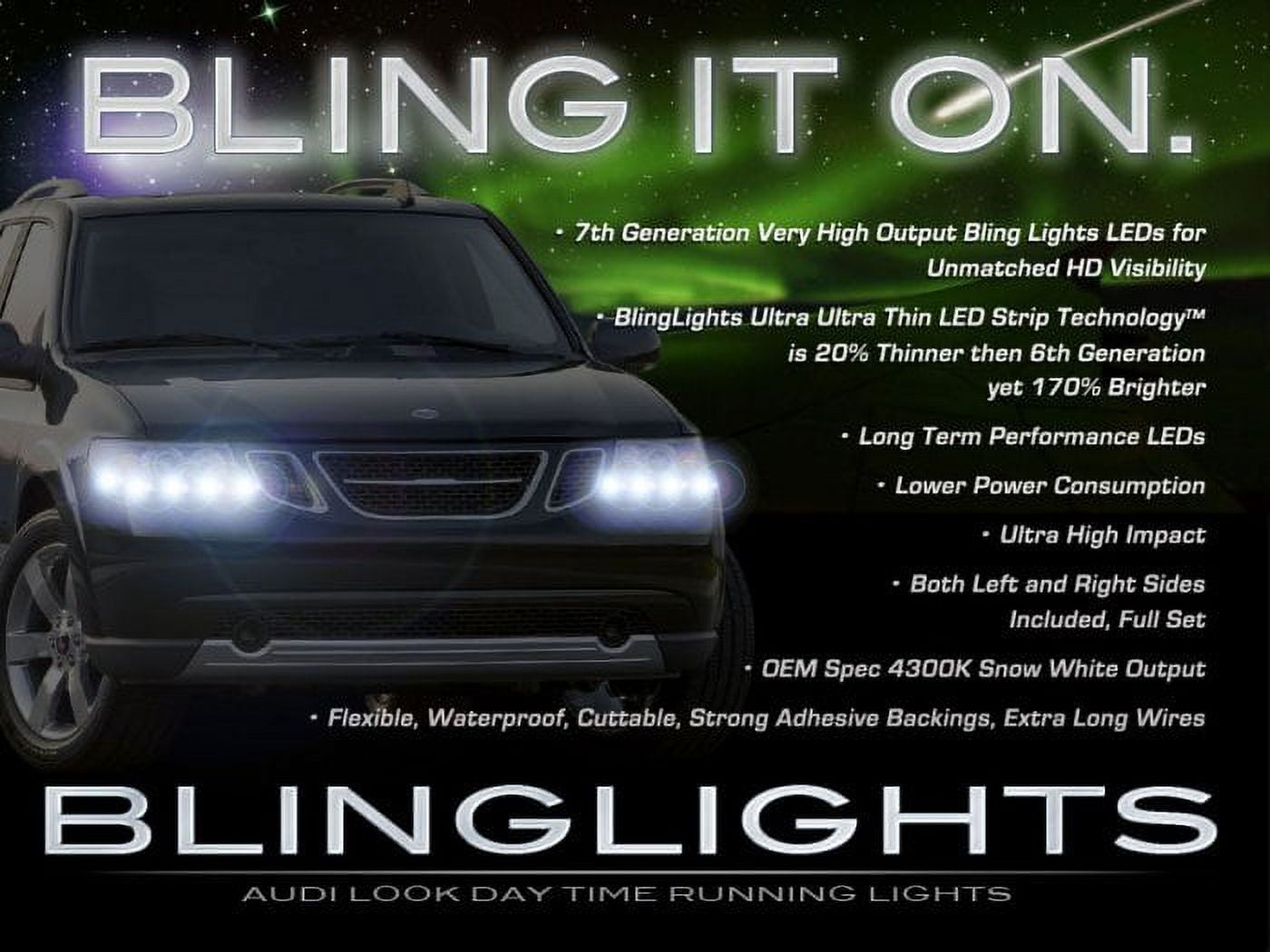 For Saab 9-7X LED Strips DRLs Headlamps Headlights Head Lamps Day Time ...